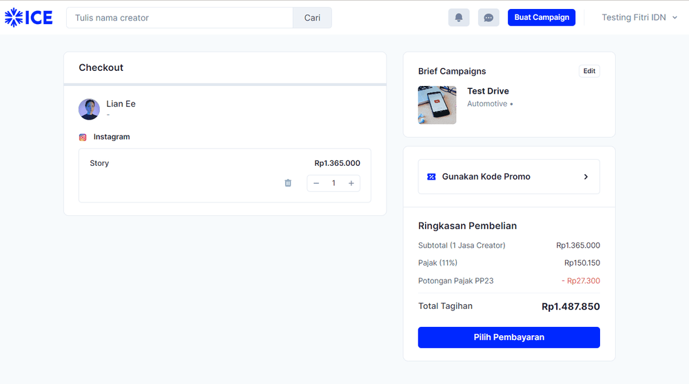 4 Cara Membuat Campaign dan Endorse Influencer di ICE Web