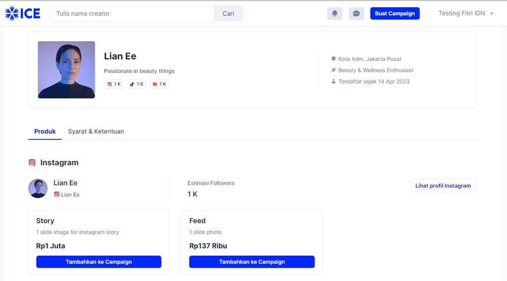 4 Cara Membuat Campaign dan Endorse Influencer di ICE Web