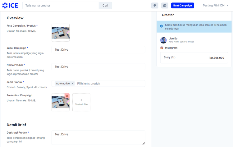 4 Cara Membuat Campaign dan Endorse Influencer di ICE Web